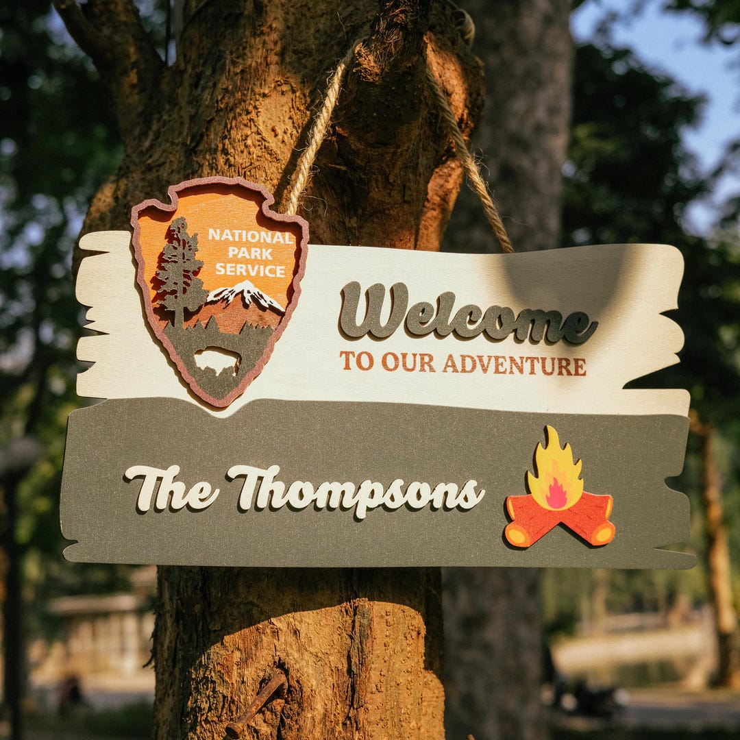 National Park Welcome Sign, Nps-inspired Laser Cut, Engraved Decor ...