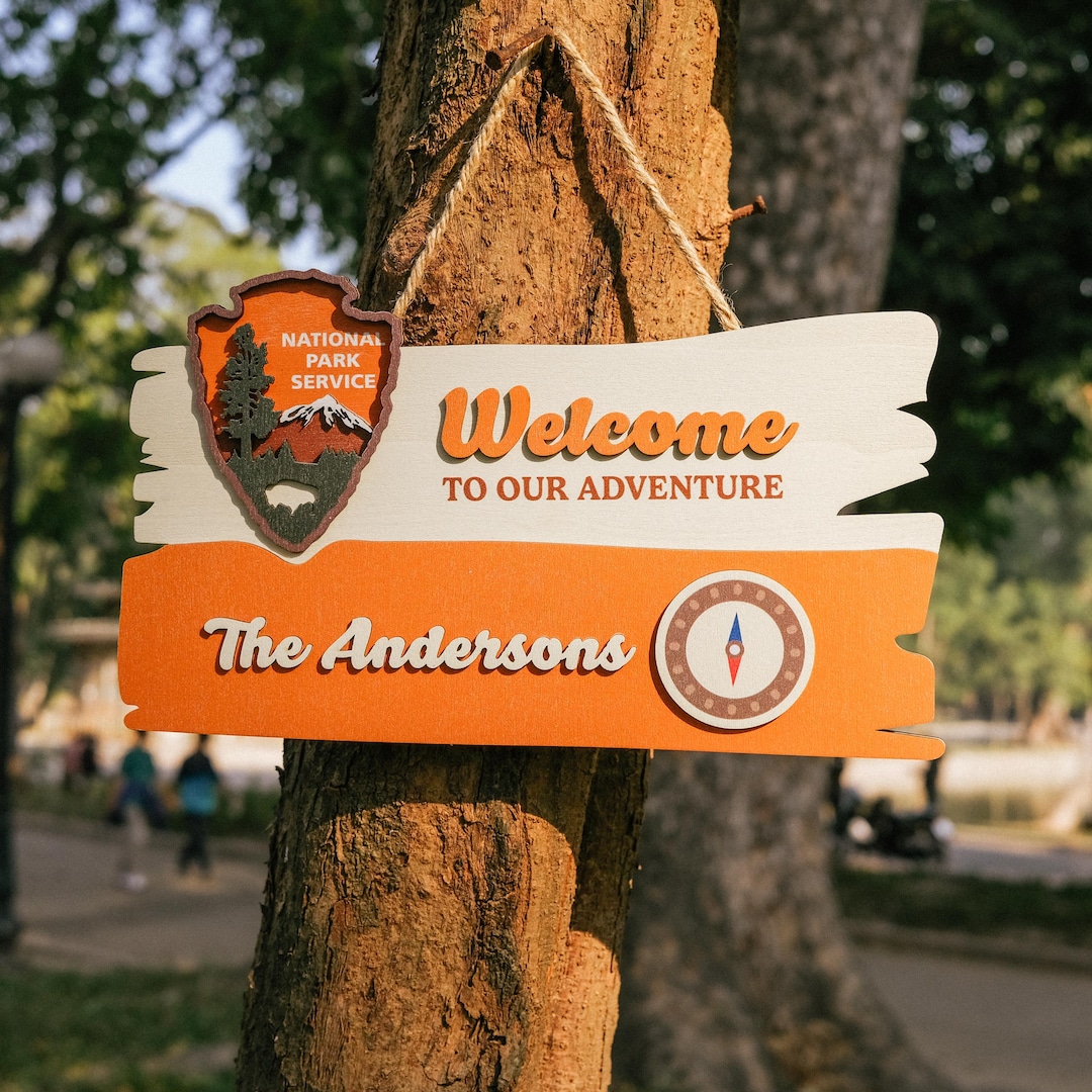 National Park Welcome Sign, Nps-inspired Laser Cut, Engraved Decor ...