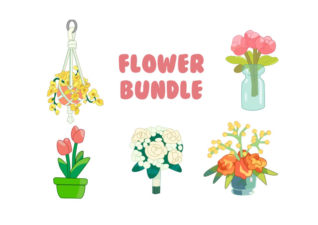 Flower Bundle Clip Art Files - Etsy