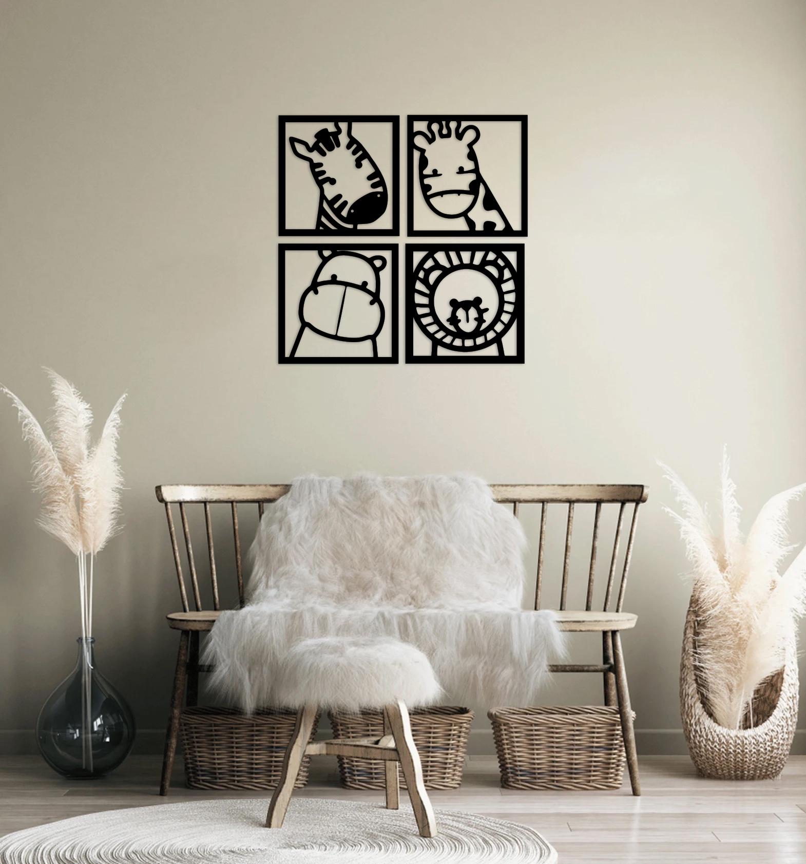 Wild Animal Cute Laser Cut Svg Dxf Files Wall Sticker Engraving Decal ...