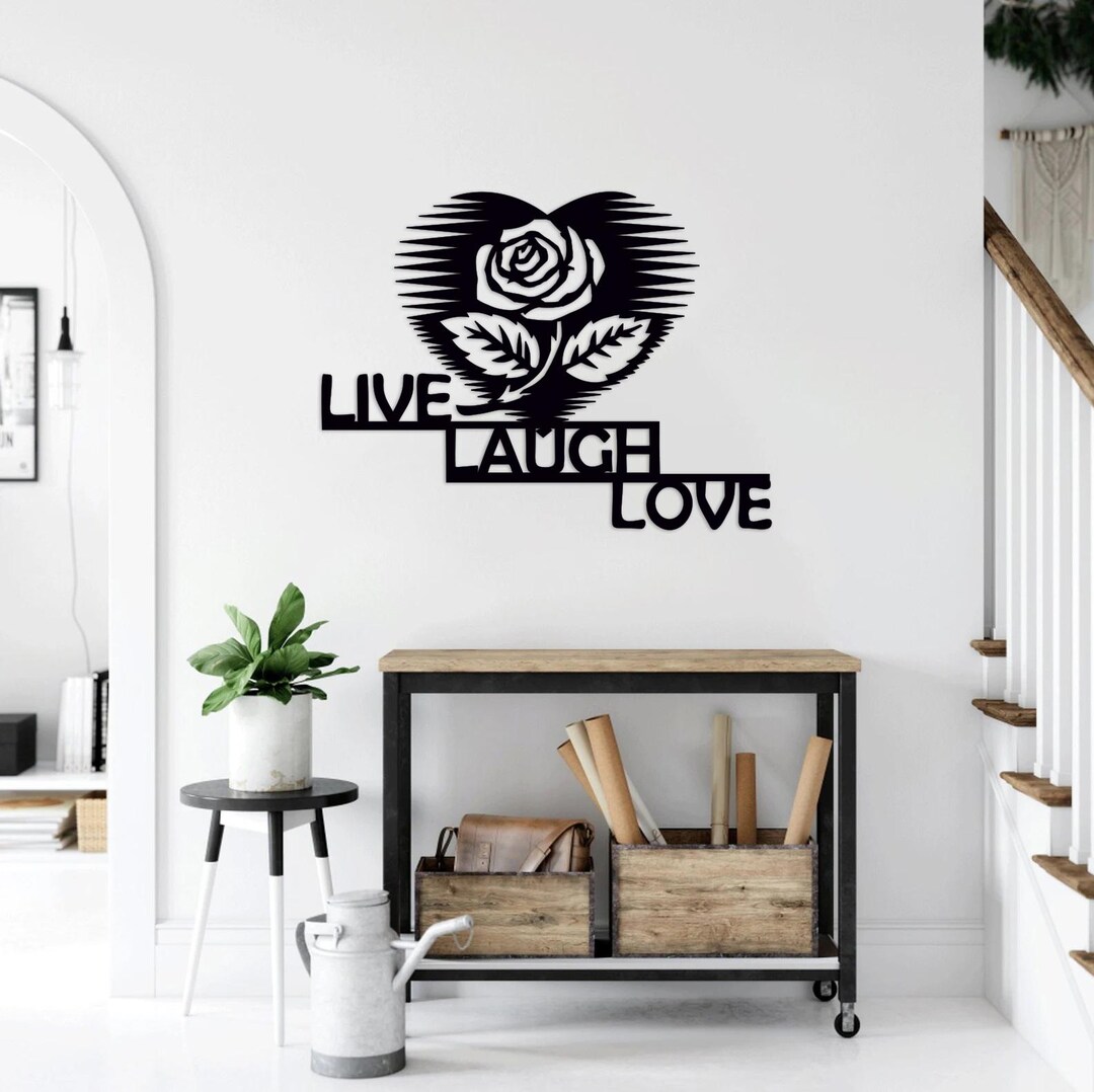 Live Laugh Love Laser Cut Svg Dxf Files Wall Sticker Engraving Decal ...