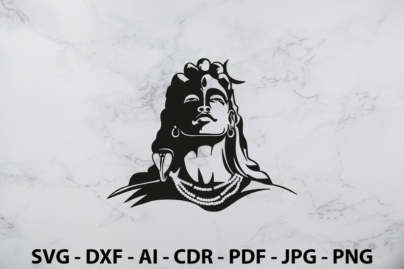 Lord Shiva Laser Cut Svg Dxf Files Wall Sticker Engraving Decal ...