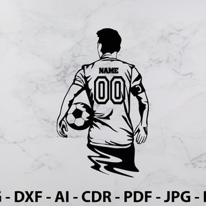 Footballer Name Laser Cut Svg Dxf Files Wall Sticker Engraving Decal ...