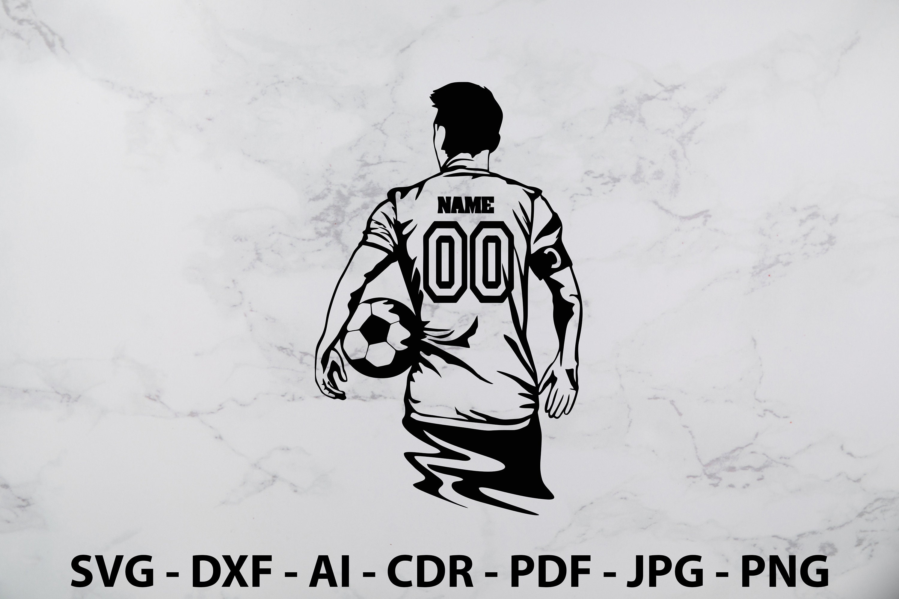 Footballer Name Laser Cut Svg Dxf Files Wall Sticker Engraving Decal ...