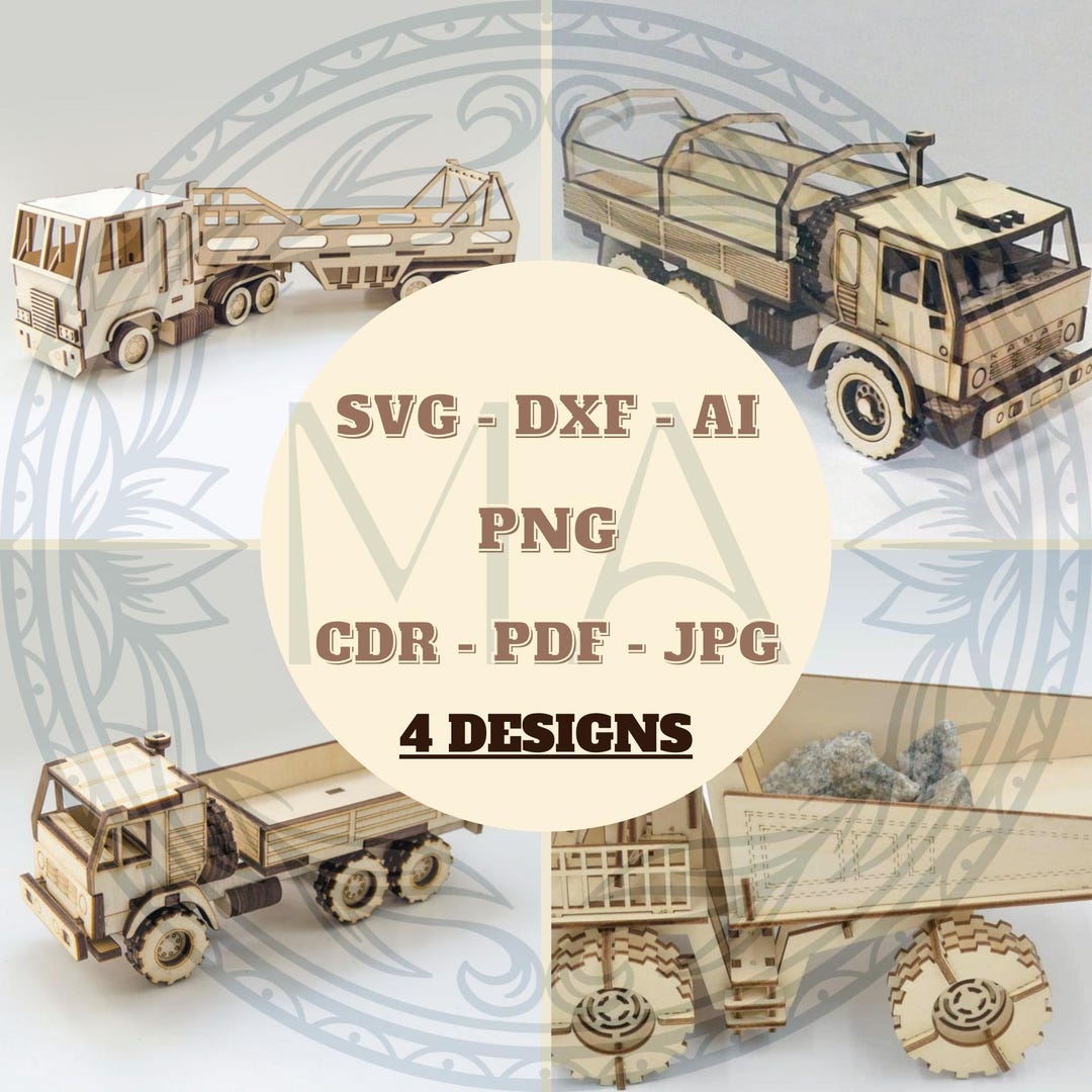 Laser Cut Vehicle Models - Svg Dxf Cdr Pdf Ai - Glowforge Project Files ...