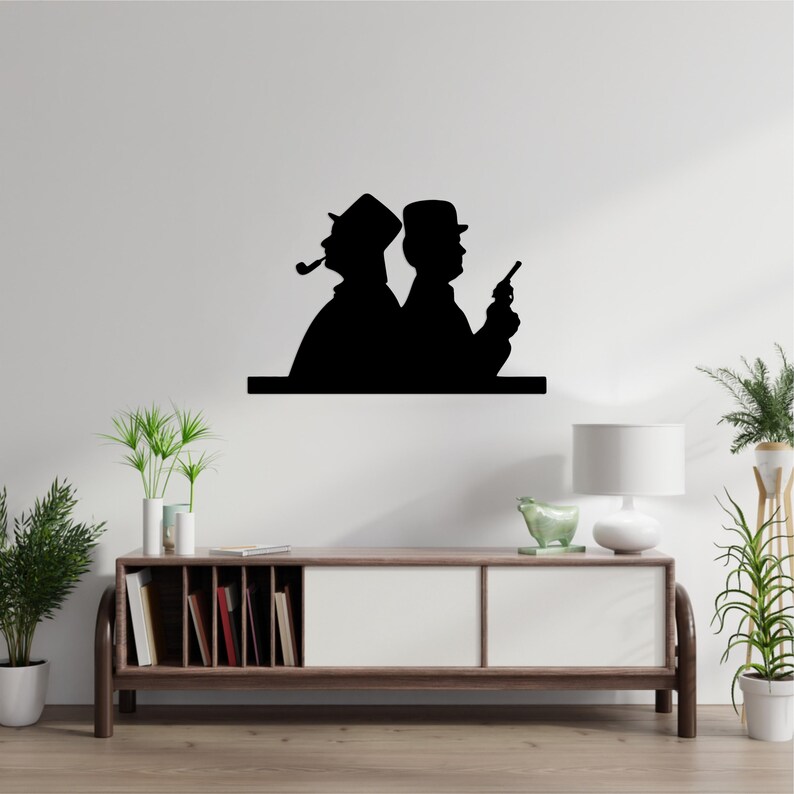 Sherlock Holmes Laser Cut Svg Dxf Files Wall Sticker Engraving Decal ...