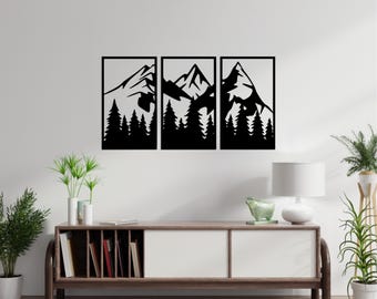 Mountain Design Laser Cut Svg Dxf Files Wall Sticker Engraving Decal ...