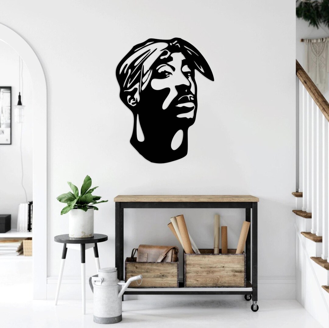 Tupac corte láser svg dxf archivos pared pegatina grabado calcomanía ...