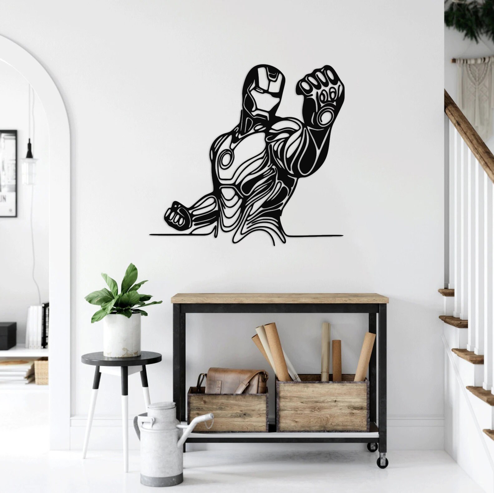 Iron Man Laser Cut Svg Dxf Files Wall Sticker Engraving Decal ...