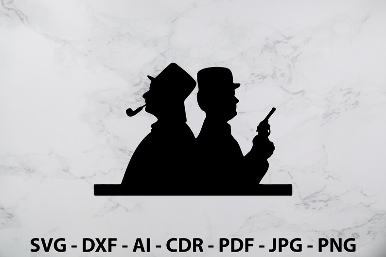 Sherlock Holmes Laser Cut Svg Dxf Files Wall Sticker Engraving Decal ...