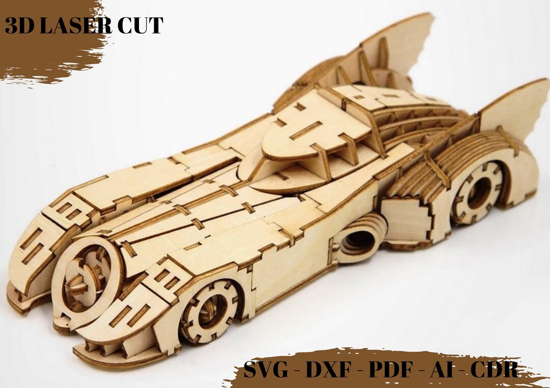 Laser Cut Batmobile - Glowforge Vector Files - Svg Dxf Cdr Pdf Ai Files ...