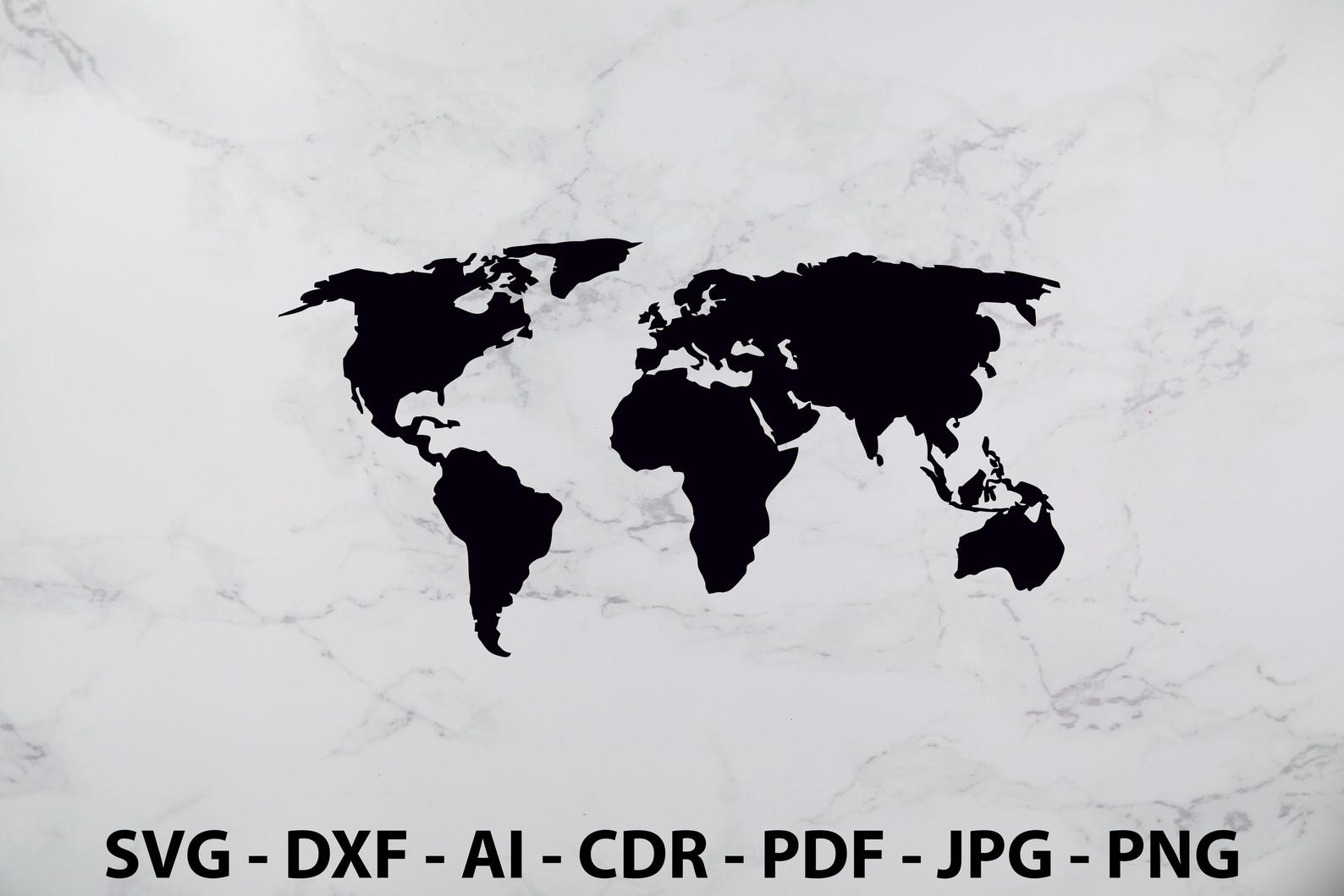 World Map Laser Cut Svg Dxf Files Wall Sticker Engraving Decal ...