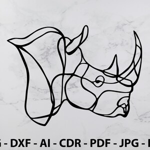 Rhino Laser Cut Svg Dxf Files Wall Sticker Engraving Decal Silhouette ...