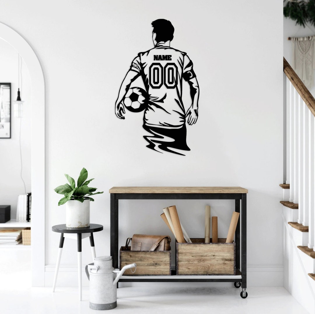 Footballer Name Laser Cut Svg Dxf Files Wall Sticker Engraving Decal ...
