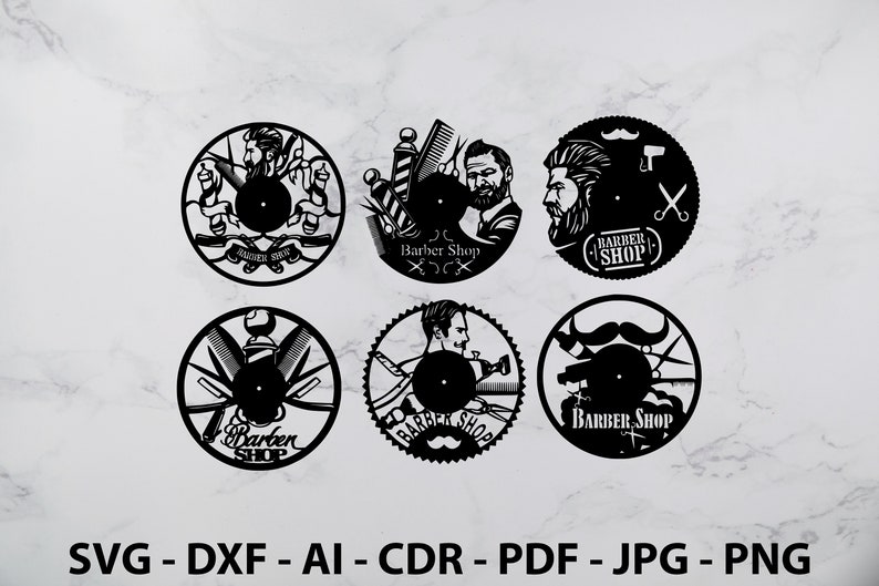 Barber Shop Laser Cut Svg Dxf Files Wall Sticker Engraving Decal ...