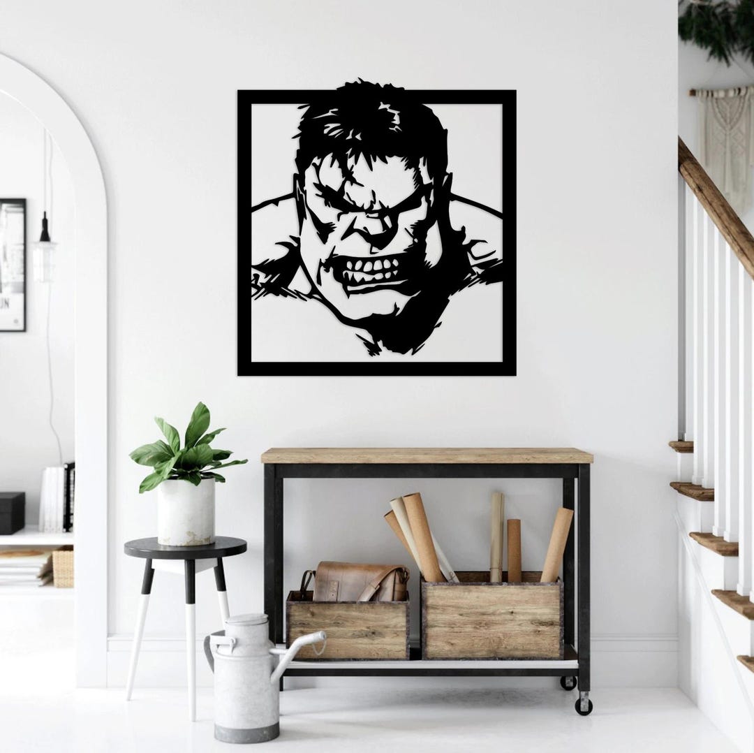 Hulk Face Laser Cut Svg Dxf Files Wall Sticker Engraving Decal ...