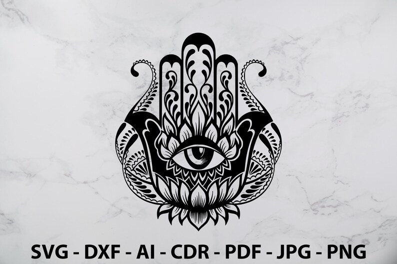 Hamsa Hand Laser Cut Svg Dxf Files Wall Sticker Engraving Decal ...