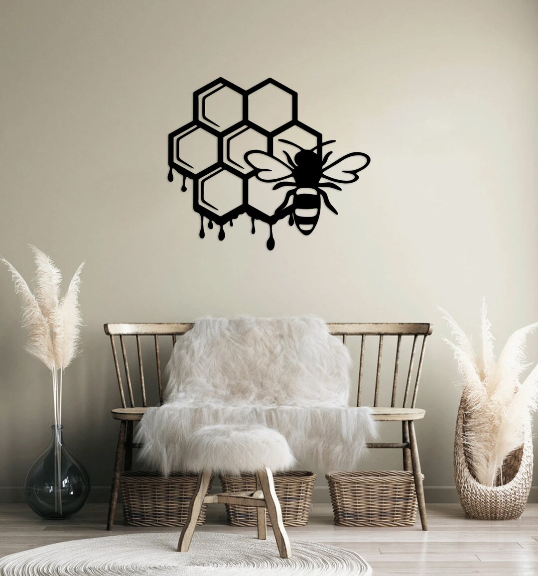 Beehive, Bee Laser Cut Svg Dxf Files Wall Sticker Engraving Decal ...