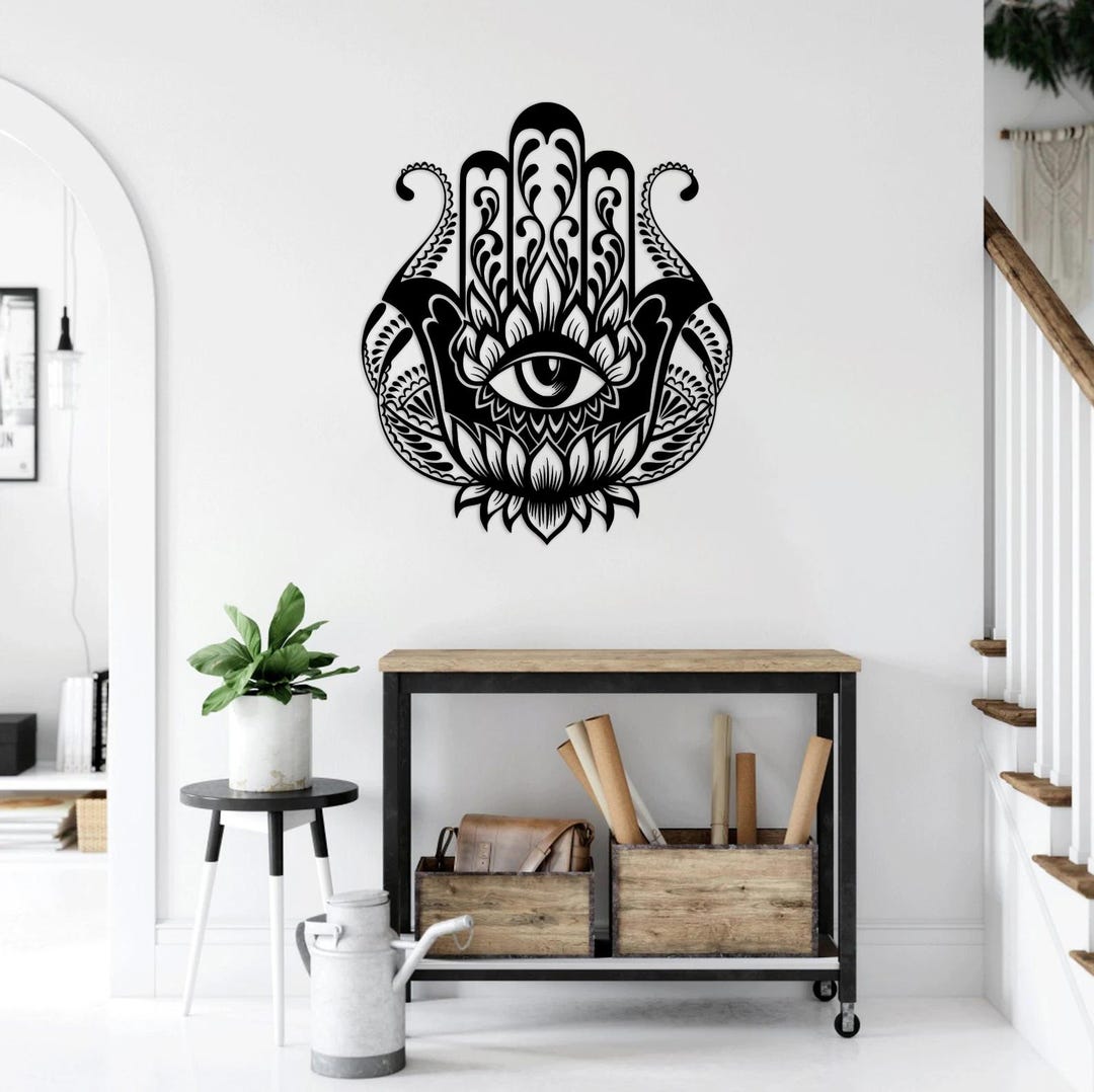 Hamsa Hand Laser Cut Svg Dxf Files Wall Sticker Engraving Decal ...