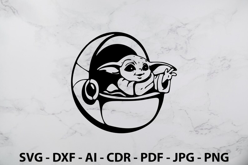 Yoda Laser Cut Svg Dxf Files Wall Sticker Engraving Decal Silhouette ...
