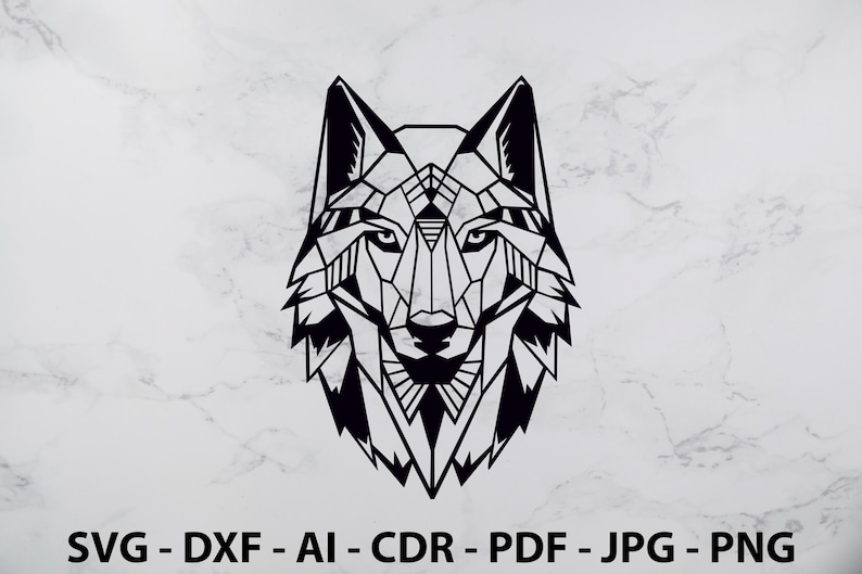 Cabeza de lobo corte láser svg dxf archivos pared pegatina grabado ...