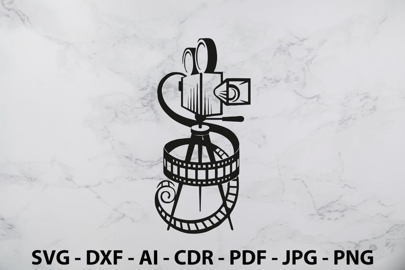 Movie Camera Laser Cut Svg Dxf Files Wall Sticker Engraving Decal ...