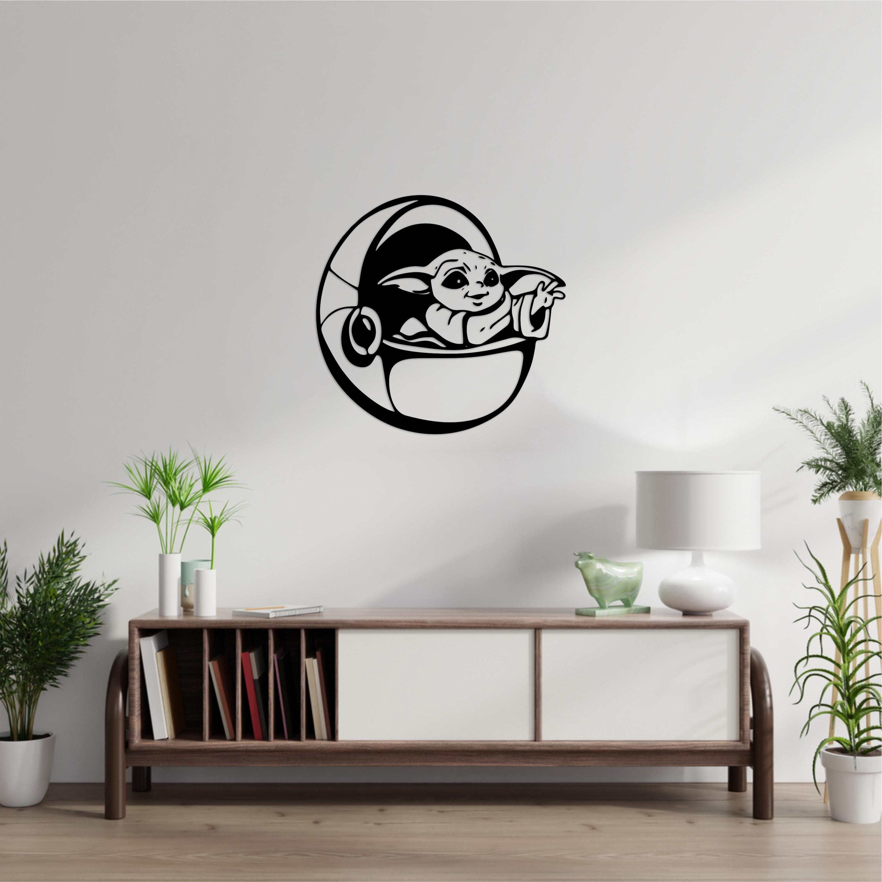 Yoda Laser Cut Svg Dxf Files Wall Sticker Engraving Decal Silhouette ...