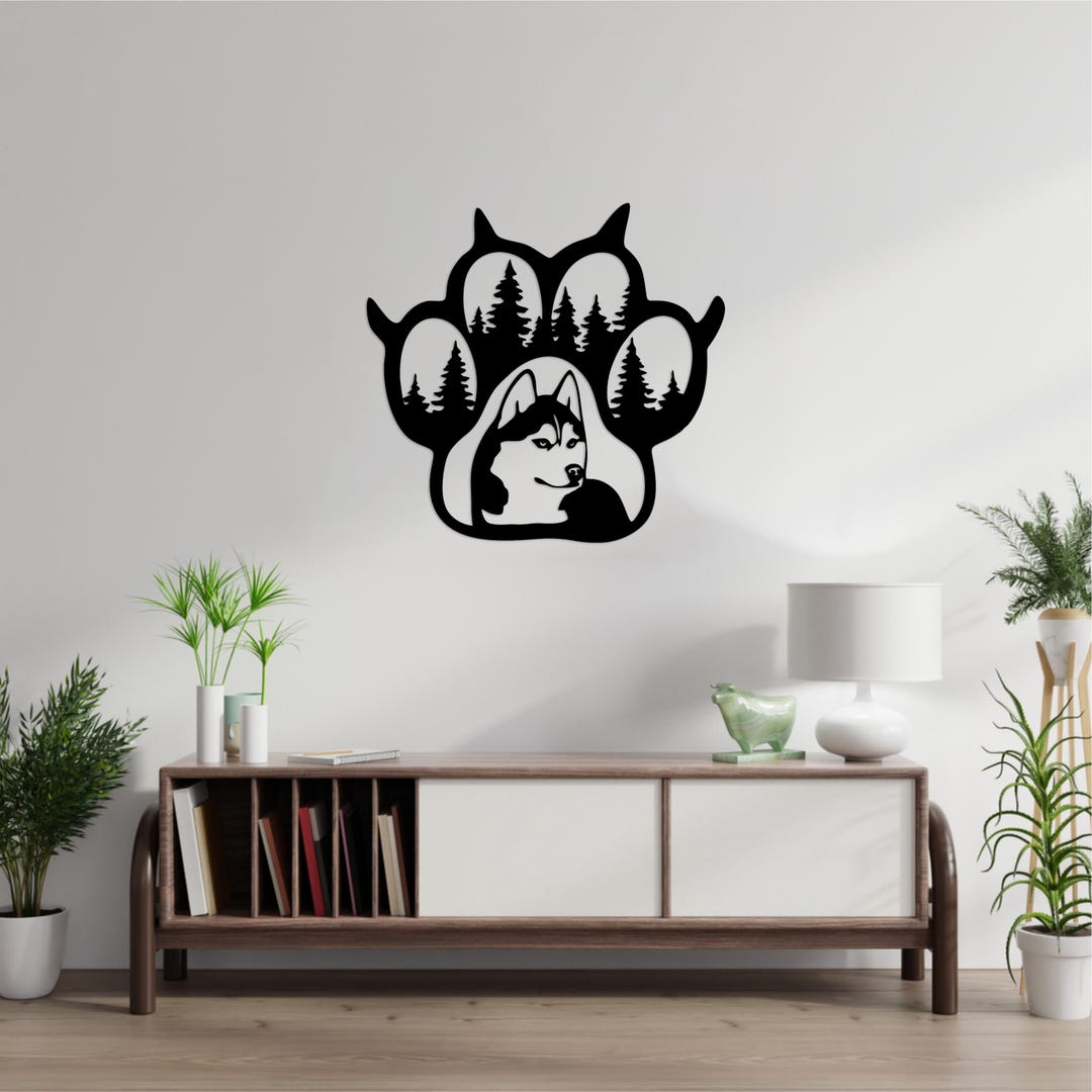 Dog Paw Laser Cut Svg Dxf Files Wall Sticker Engraving Decal Silhouette ...