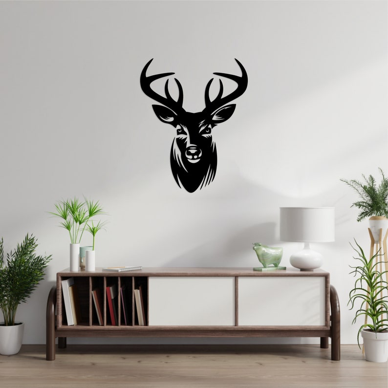 Deer Head Laser Cut Svg Dxf Files Wall Sticker Engraving Decal ...