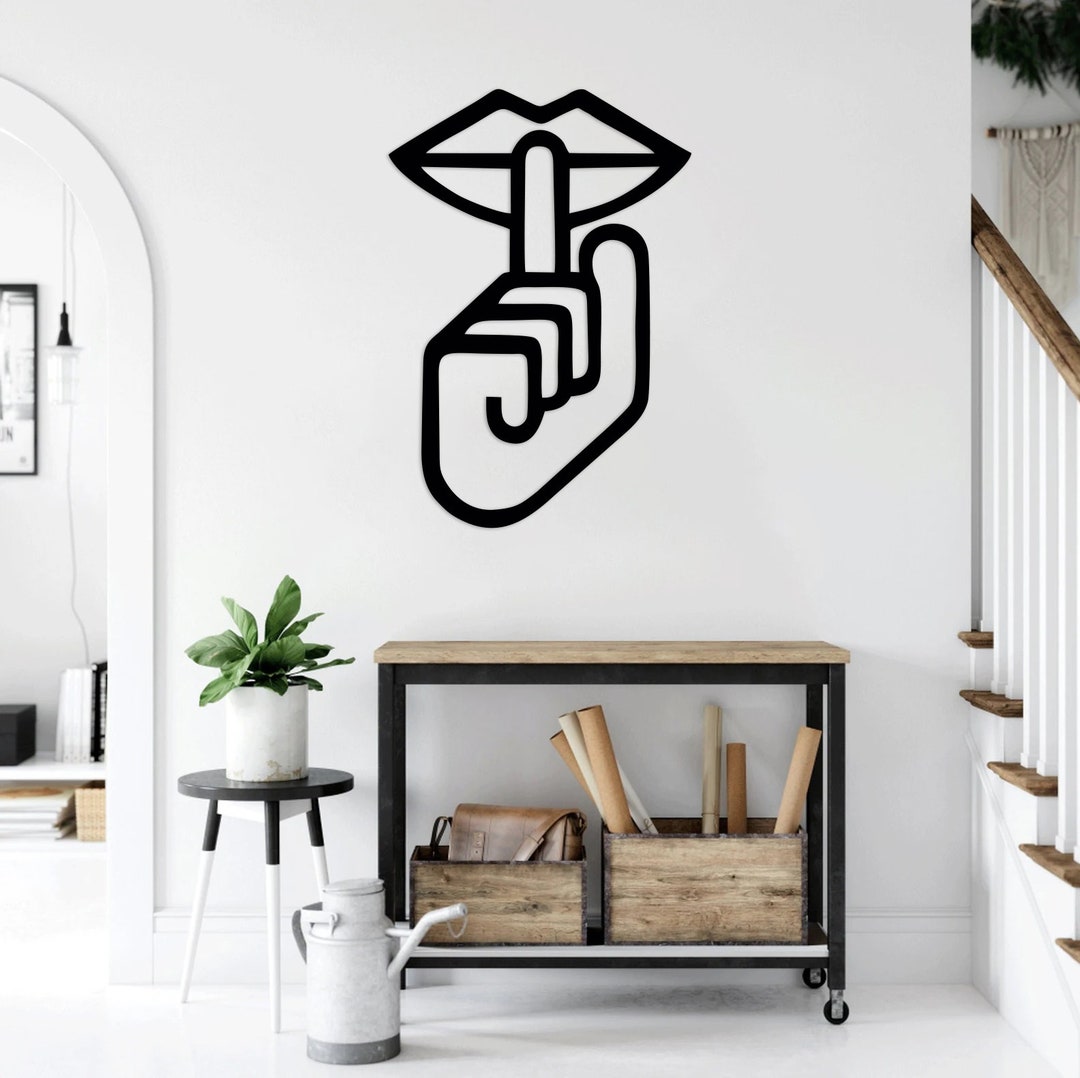 Silence Be Quiet Laser Cut Svg Dxf Files Wall Sticker Engraving Decal ...