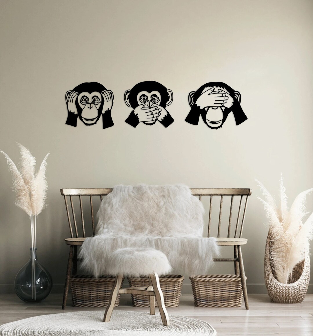 Funny Monkey Laser Cut Svg Dxf Files Wall Sticker Engraving Decal ...
