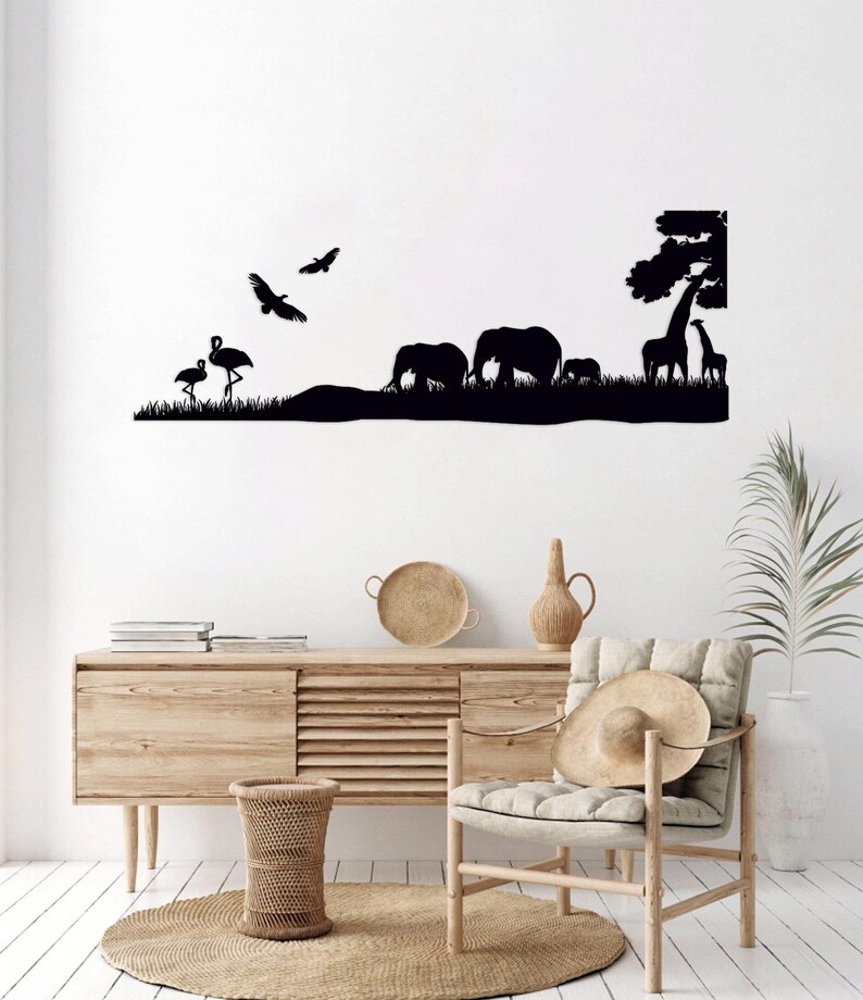 Safari Africa Laser Cut Svg Dxf Files Wall Sticker Engraving Decal ...