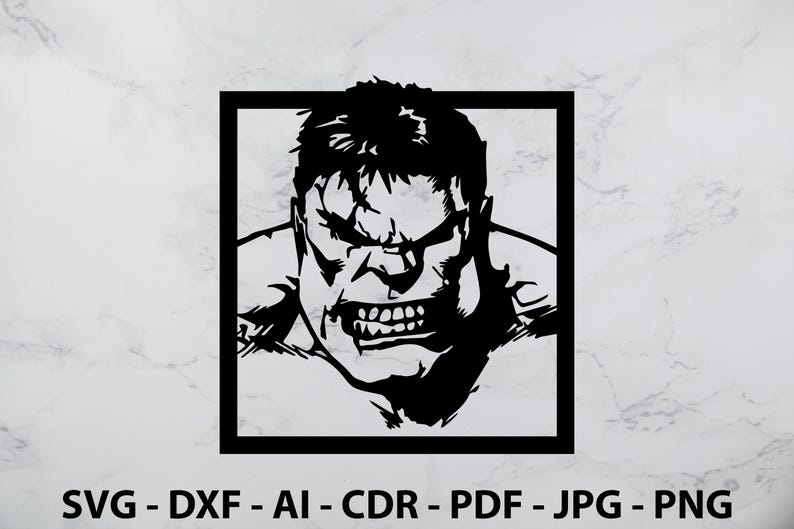 Hulk Face Laser Cut Svg Dxf Files Wall Sticker Engraving Decal ...