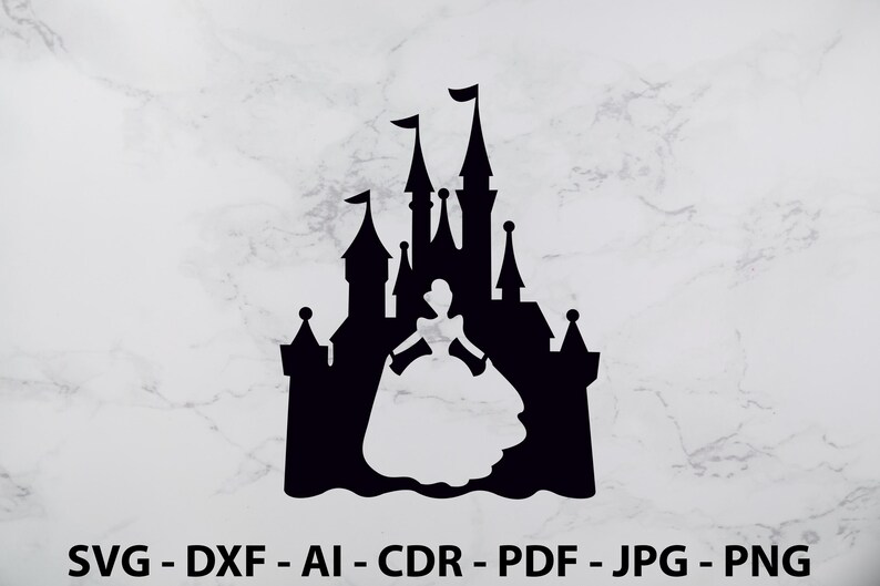Princesa, disney corte láser svg dxf archivos etiqueta de la pared ...