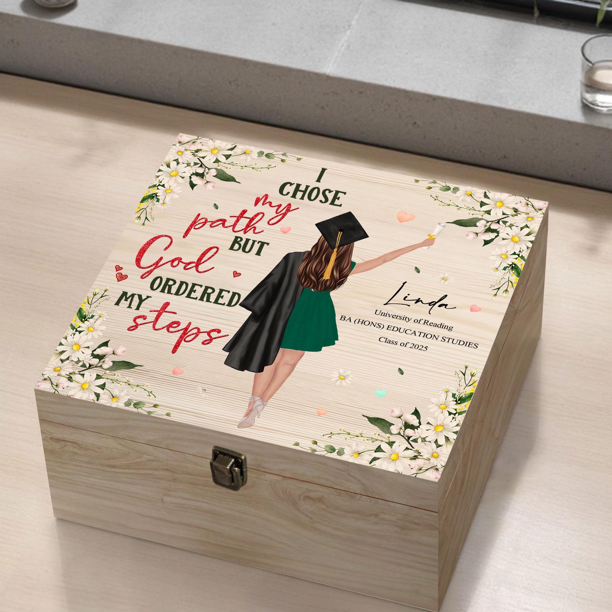 Personalized Graduation Keepsake Box With Name, University & Year ...