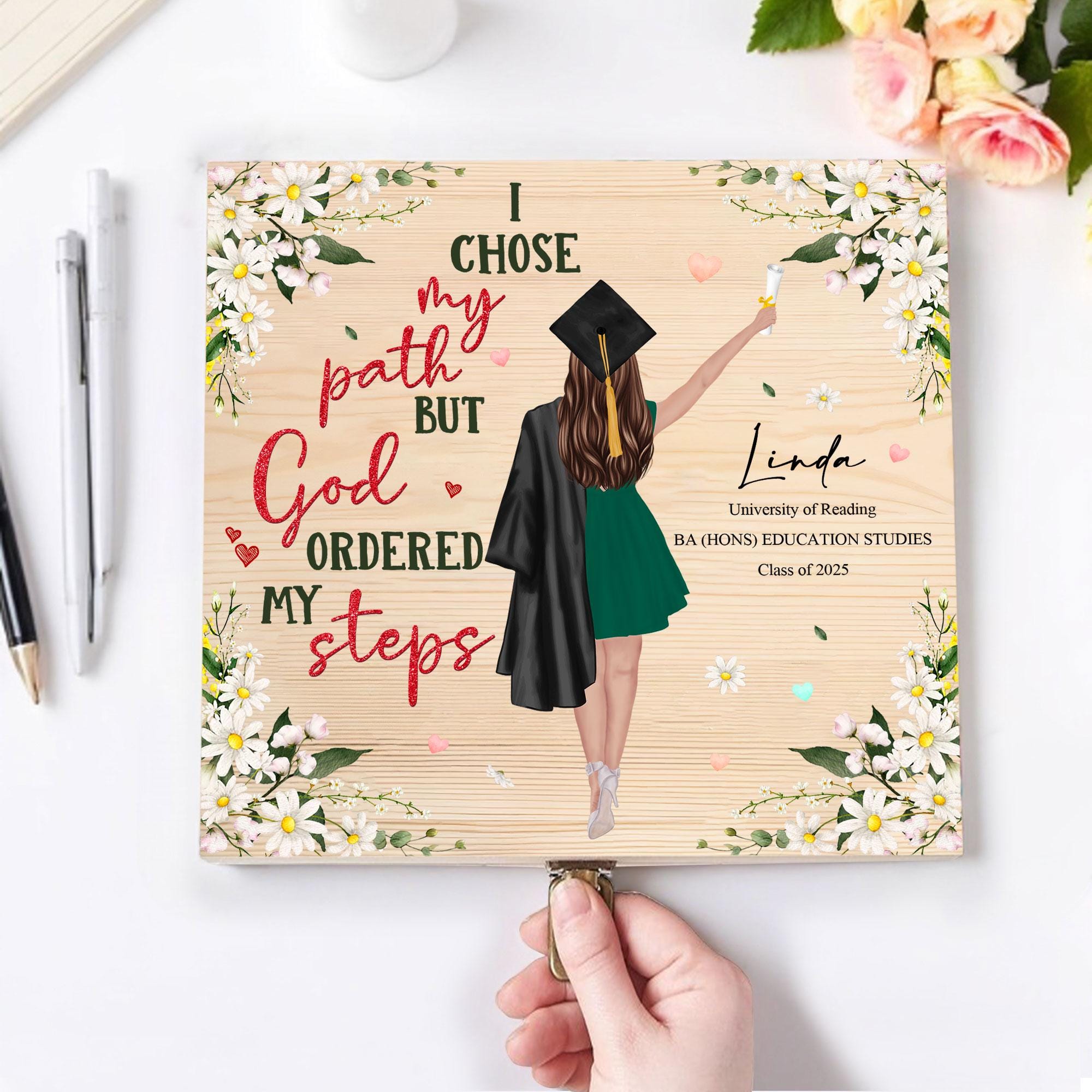 Personalized Graduation Keepsake Box With Name, University & Year ...