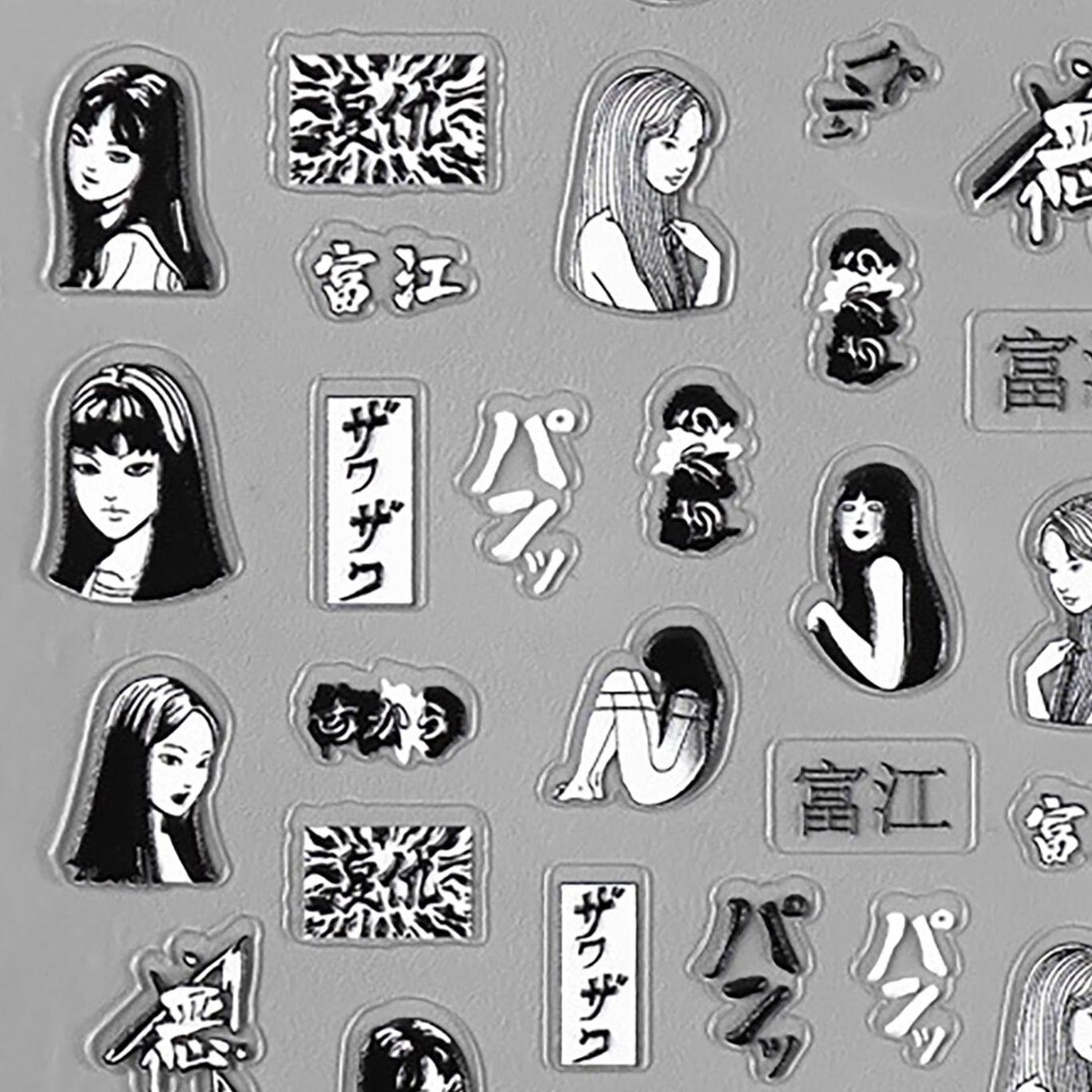 Manga Tomie Nail Stickers: 5D Self-adhesive Halloween Nail Art No.2 - Etsy