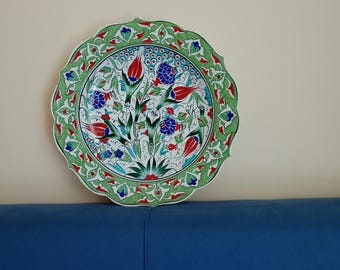 Hand Made Turkish cini Ceramic Art Plate. Special Cultural Gift. - Etsy