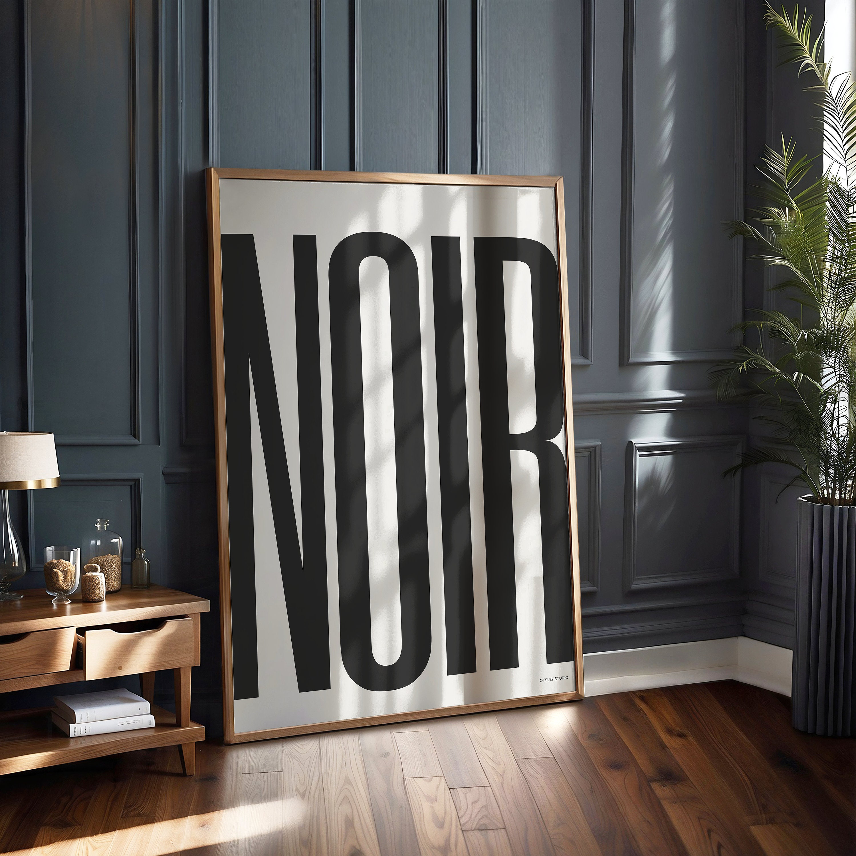 NOIR Poster, Minimalist Wall Art, Modern Monochrome Print, Elegant Home ...
