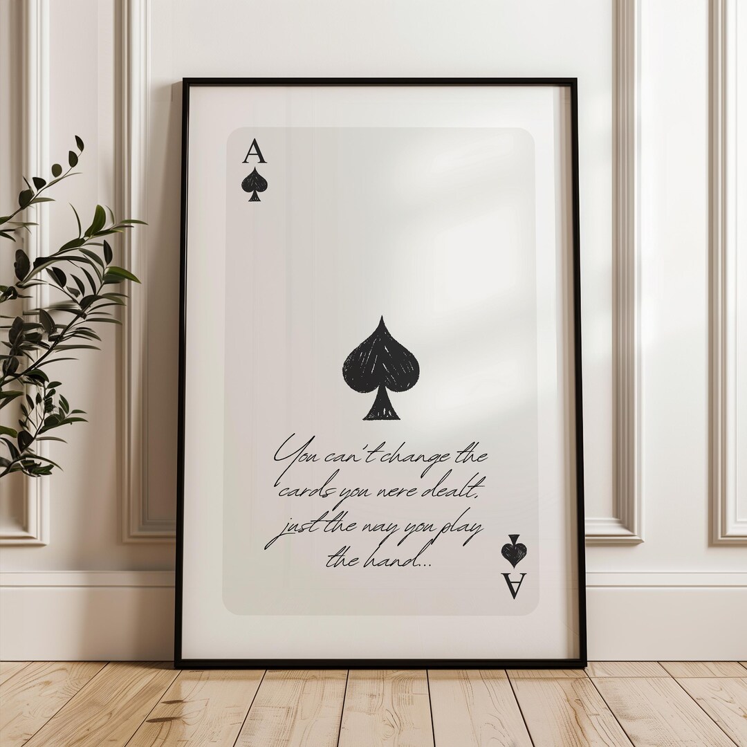 Change the Cards Ace of Spades Print, Playing Card Poster, Neutral Home ...