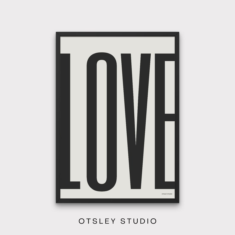 LOVE Poster, Minimalist Wall Art, Modern Inspirational Print ...
