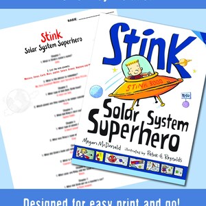 Stink Solar System Superhero Book Questions Study Guide Review Reading ...