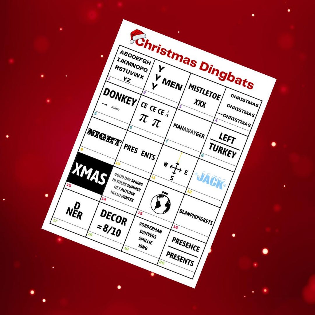 Christmas Dingbat Puzzles With Answers - Etsy