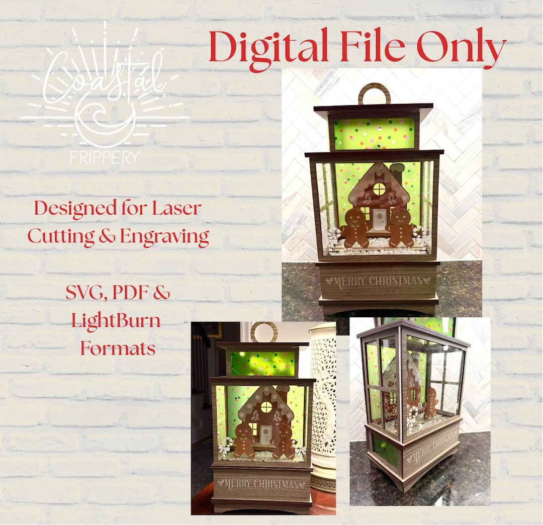 Gingerbread Table Lantern - Table Top Lantern - Christmas Lantern ...