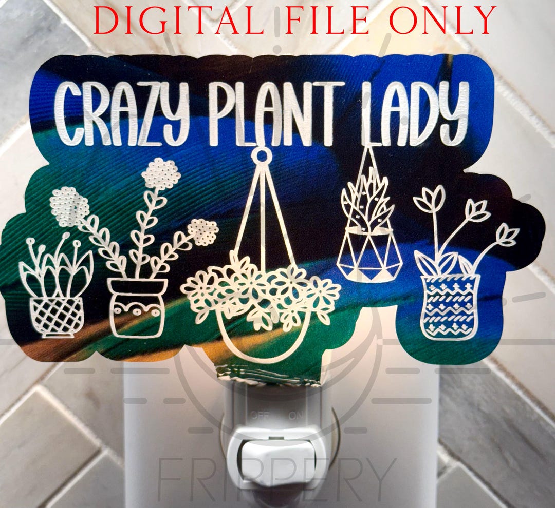 Crazy Plant Lady Night Light Acrylic Nightlight Plant Nightlight Heat ...