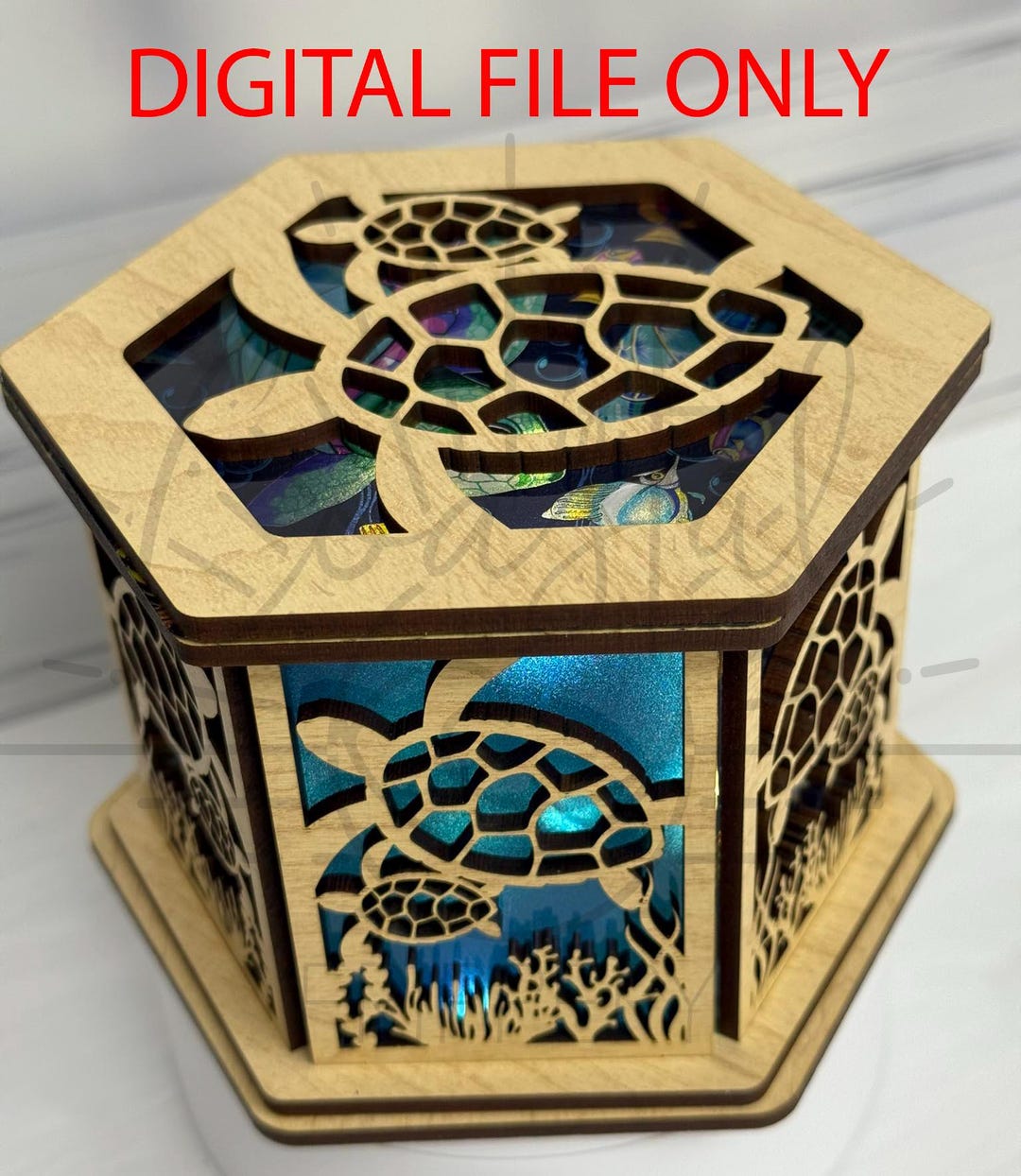 Sea Turtle Hexagon Lantern - Sea Turtle Lantern - Diode Friendly ...