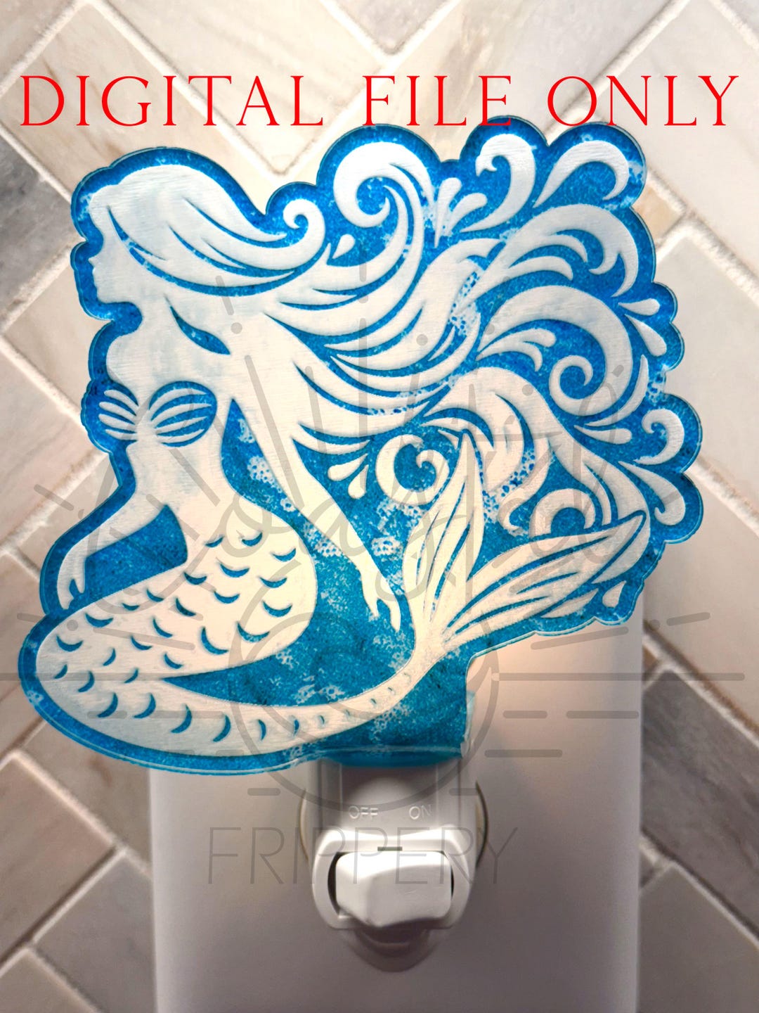 Mermaid Night Light - Acrylic Nightlight - Nightlight Heat and Bend ...