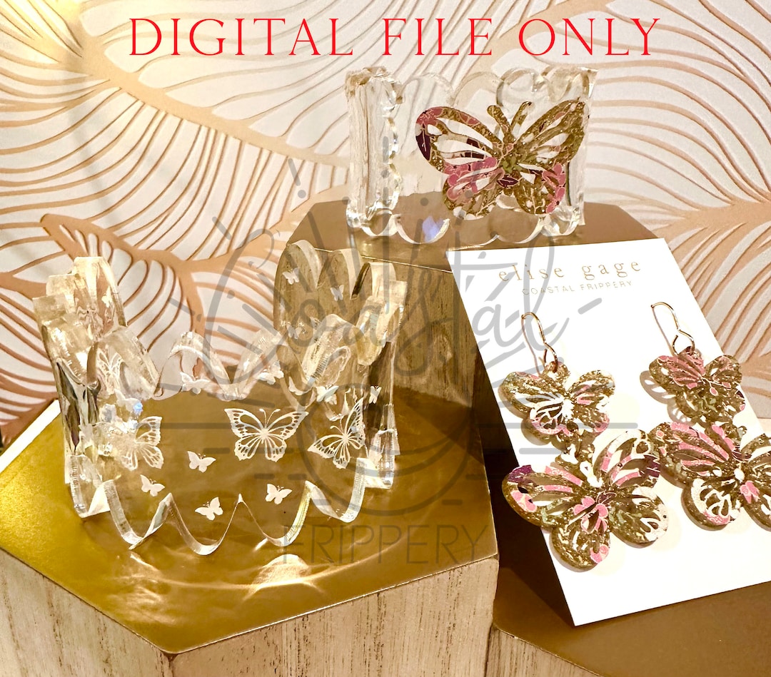 Butterfly Acrylic Cuff and Earring Set File - DIGITAL FILE ONLY ...