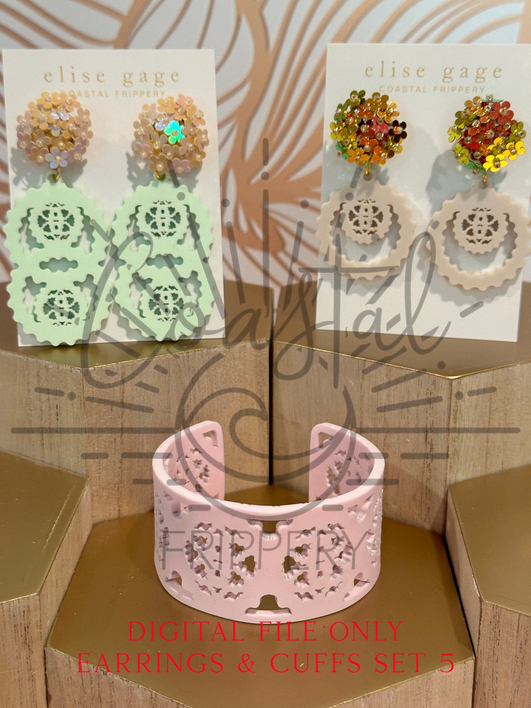 Acrylic Cuff and Earring Set File - DIGITAL FILE ONLY - Bundle of 1 ...