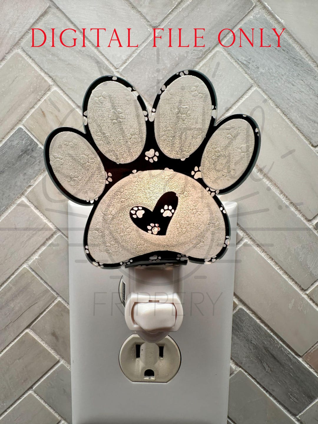 Pet Paw Night Light - Dog Night Light Acrylic Night Light - Night Light ...